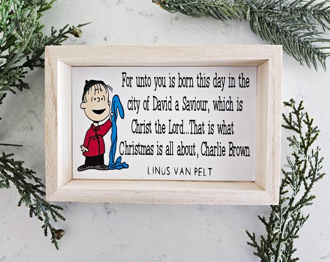 Linus What Christmas is All About Sign | Charlie Brown Christmas ...
