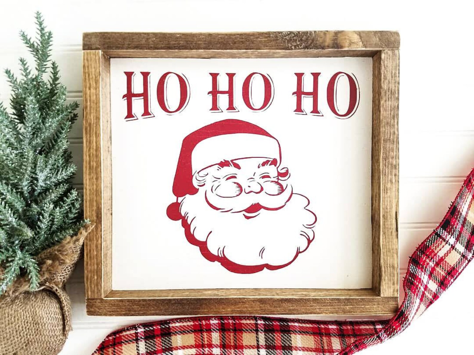 Santa Claus Wood Sign White Christmas Wood Sign Night | Etsy