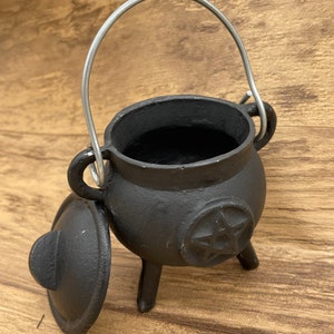Cast Iron Cauldron Mini Cast Iron Cauldron Pentacle Cauldron Small ...