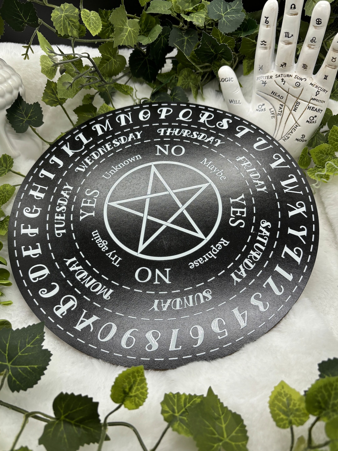 Pentacle Pendulum Board - Wooden Pendulum Board - Black Pendulum Board ...