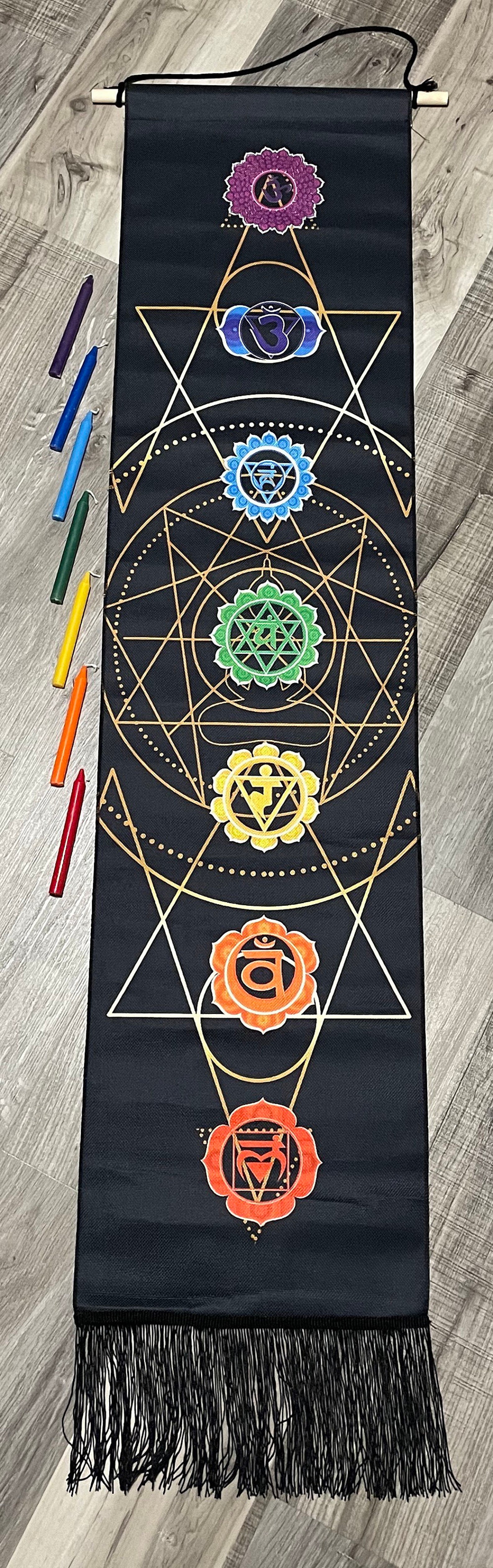 Chakra Banner Set - Chakra Banner Kit - Chakra Banner and Candle Set ...