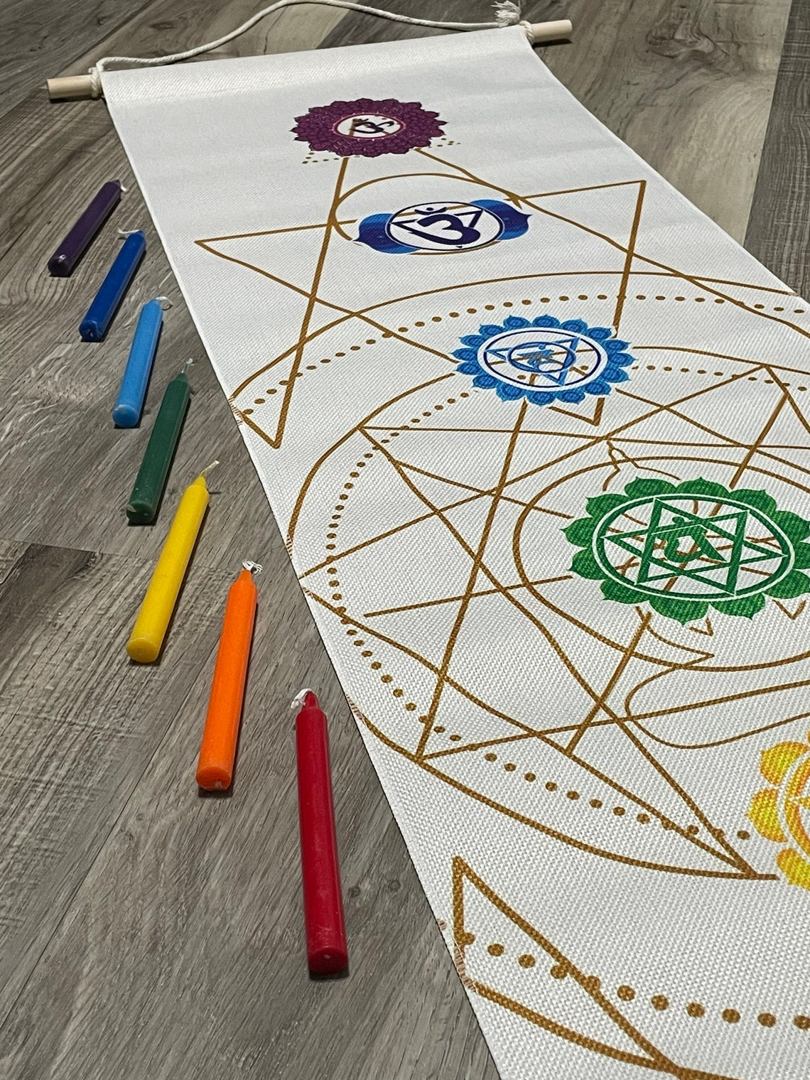 Chakra Banner Set - Chakra Banner Kit - Chakra Banner and Candle Set ...