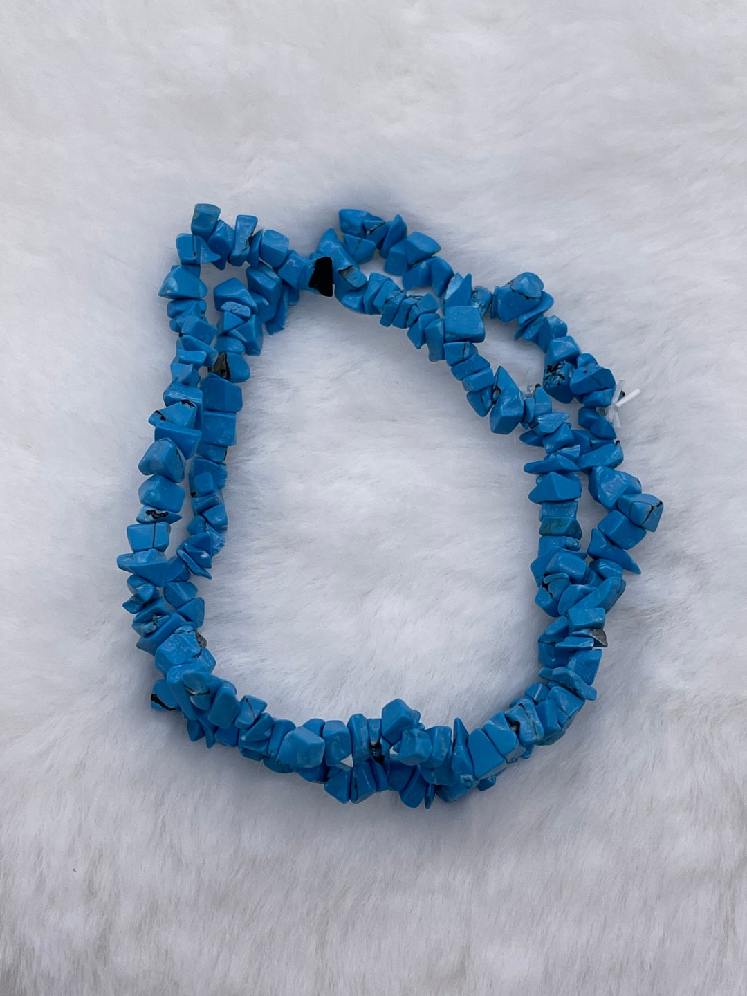 Turquoise Chip Bracelet - Turquoise Chip Stretch Bracelet - Crystal ...