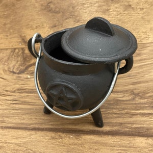 Cast Iron Cauldron Mini Cast Iron Cauldron Pentacle Cauldron Small ...