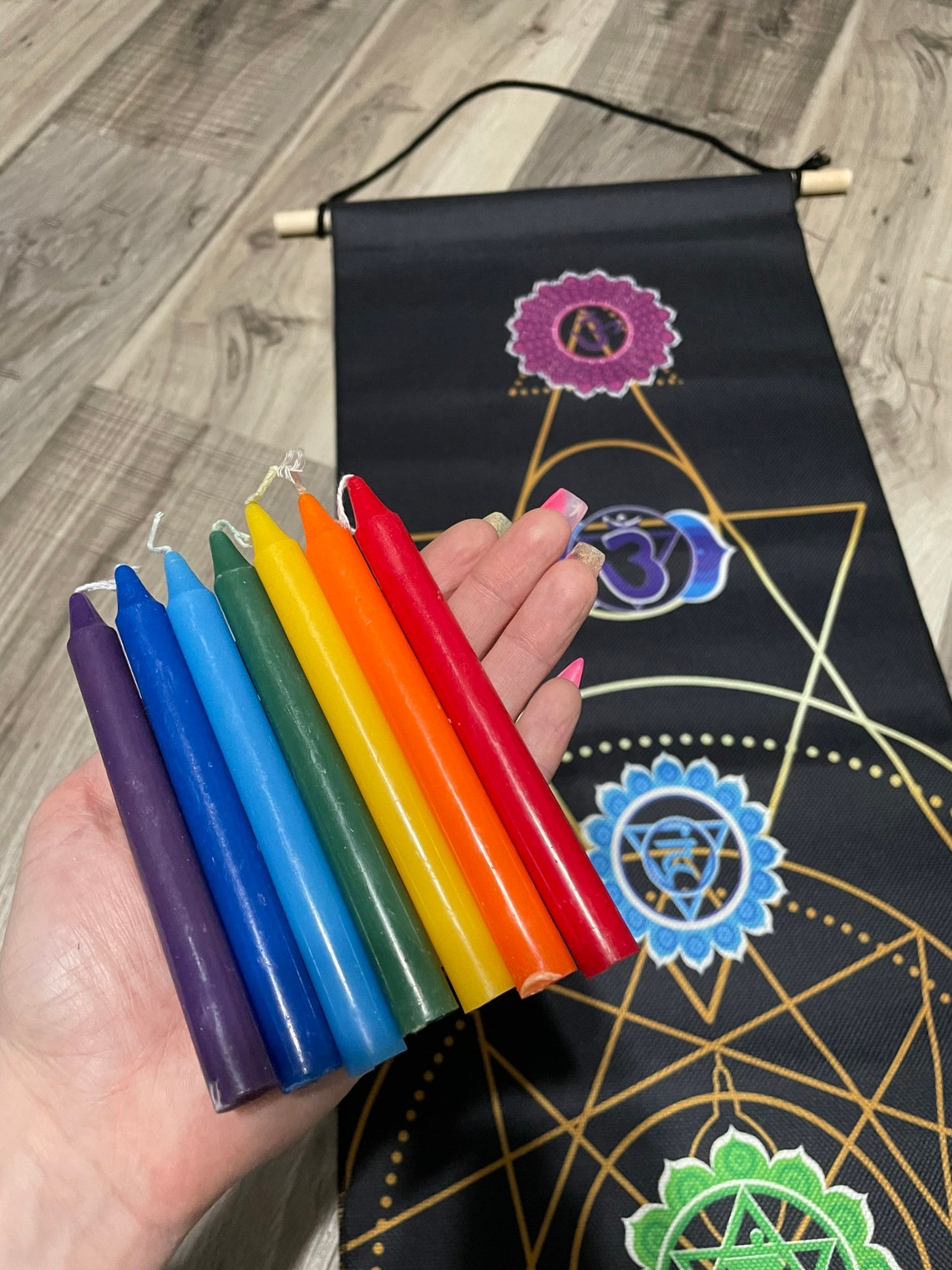 Chakra Banner Set - Chakra Banner Kit - Chakra Banner and Candle Set ...