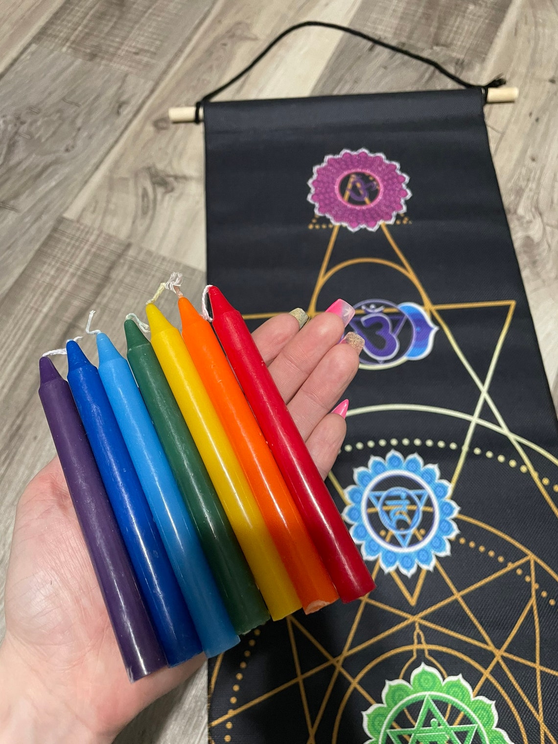 Chakra Banner Set - Chakra Banner Kit - Chakra Banner and Candle Set ...