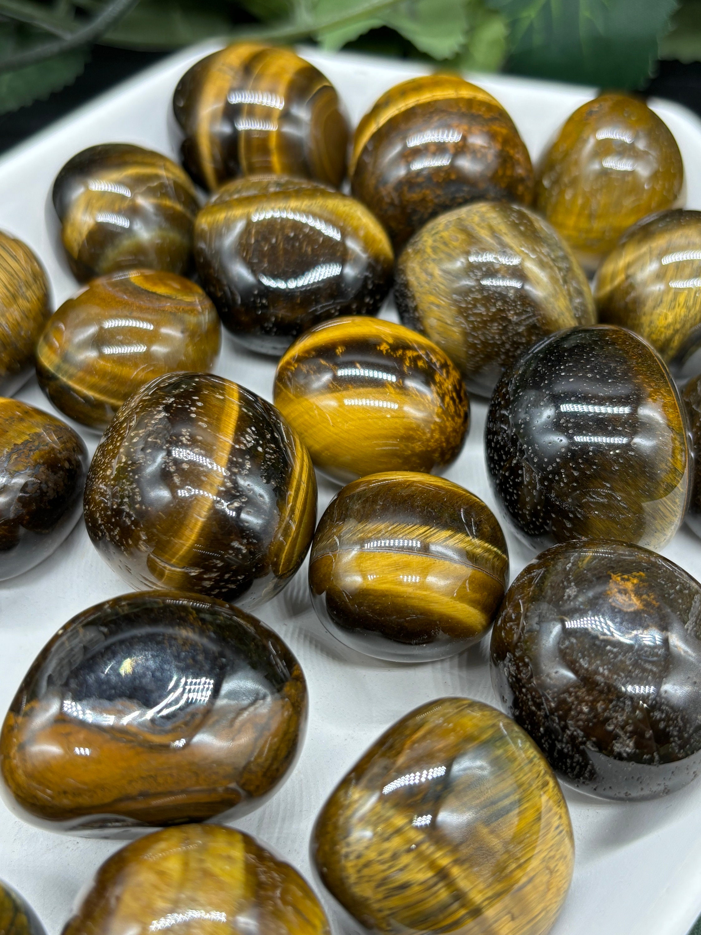 Gold Tigers Eye - Tumbled Gold Tigers Eye - Golden Tigers Eye Tumble ...