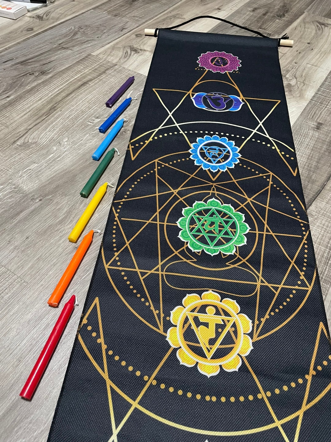 Chakra Banner Set - Chakra Banner Kit - Chakra Banner and Candle Set ...