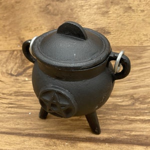 Cast Iron Cauldron Mini Cast Iron Cauldron Pentacle Cauldron Small ...
