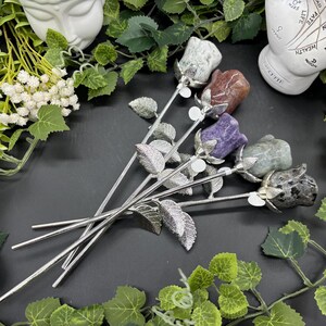 Rose Flower Carving - Flower Crystal Carving - Flower Carving - Stem ...
