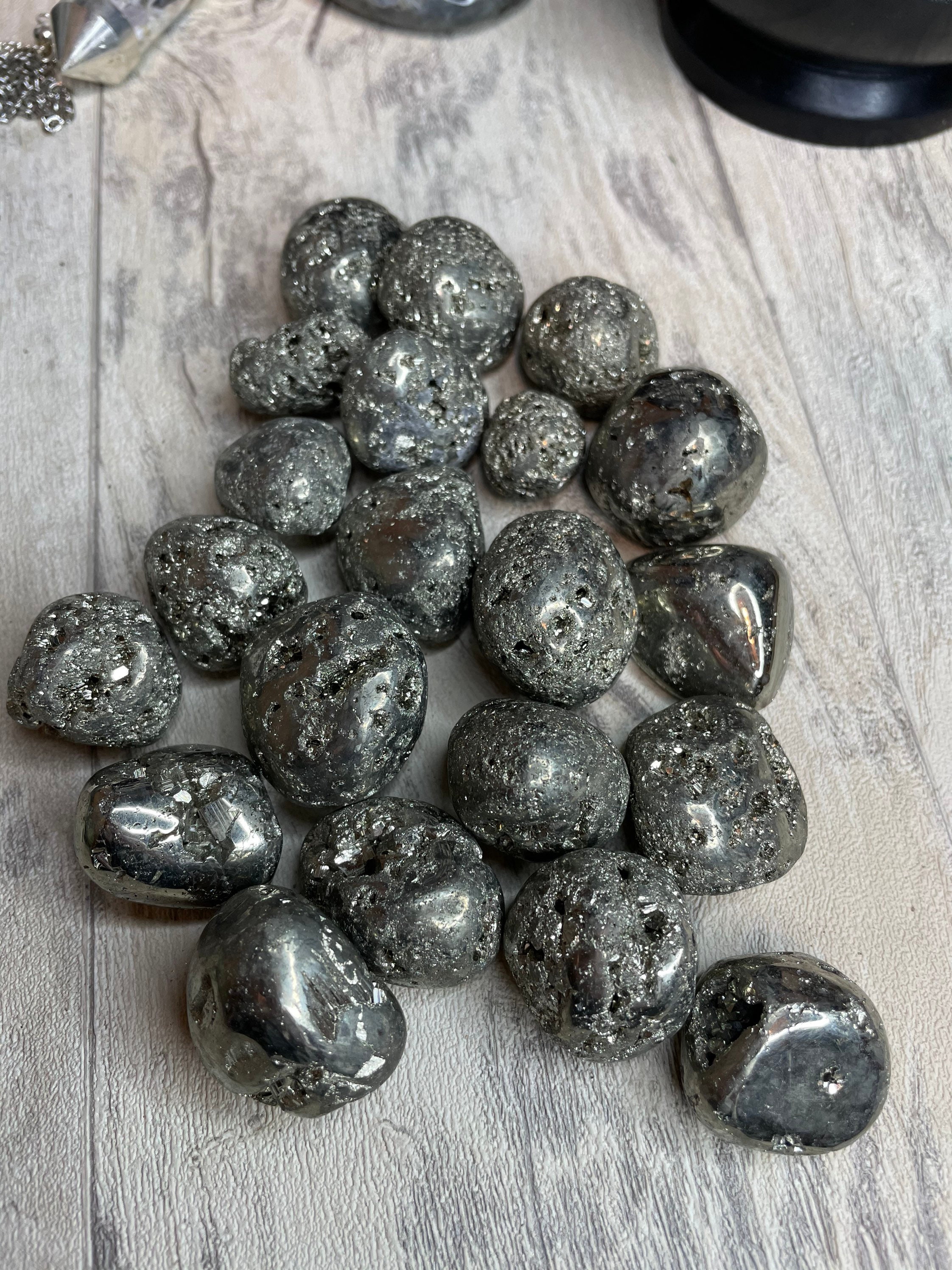 Pyrite tumbled pyrite fools gold tumbled stones | Etsy