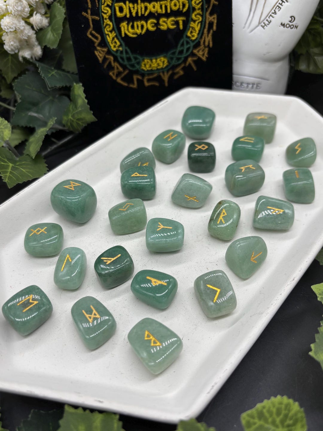 Rune Bag - Green Aventurine Rune Bag - Runes - Etsy