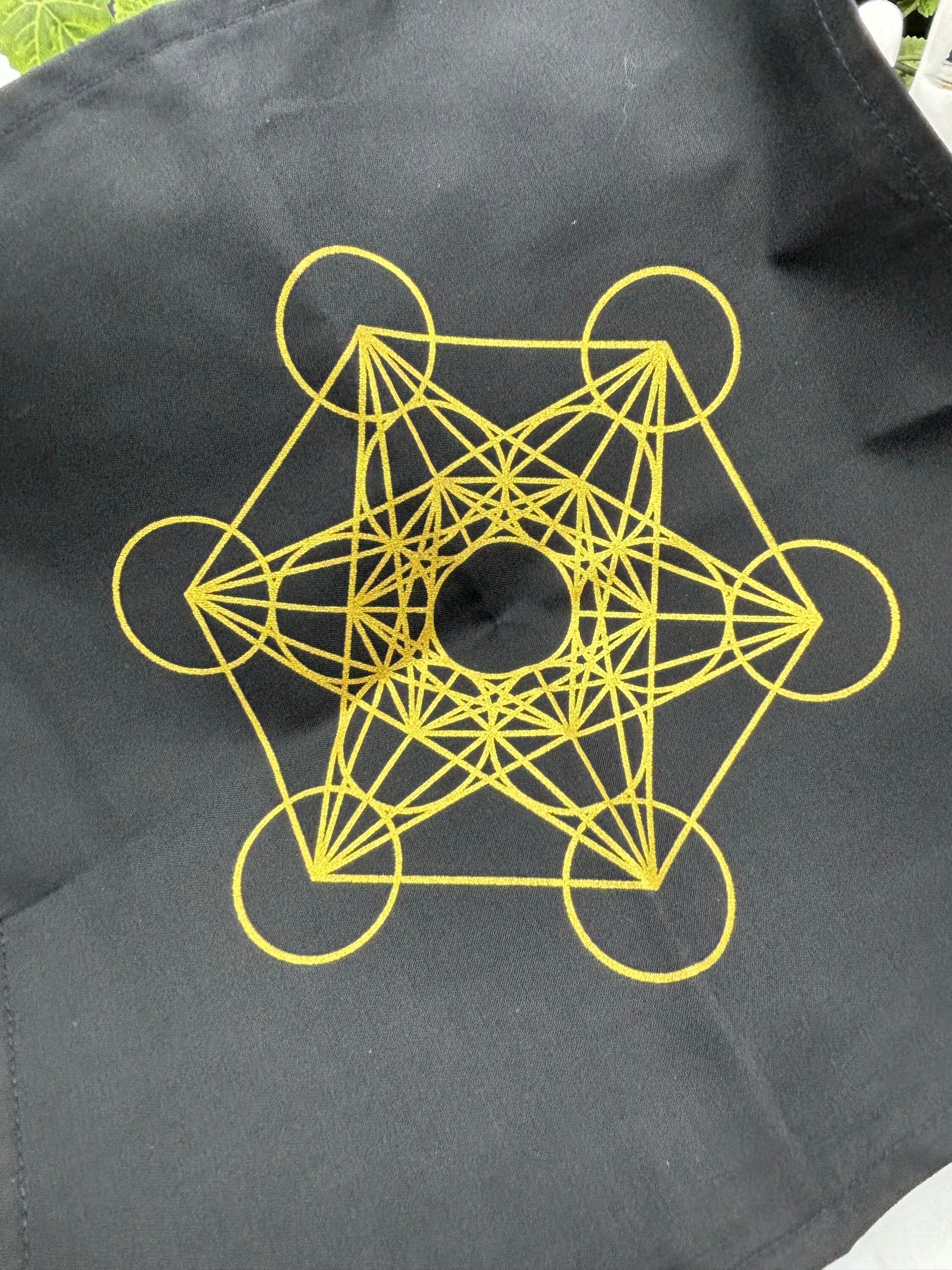 Crystal Grid Pad - Cotton Crystal Grid Pad - Gold Pendulum Pad ...