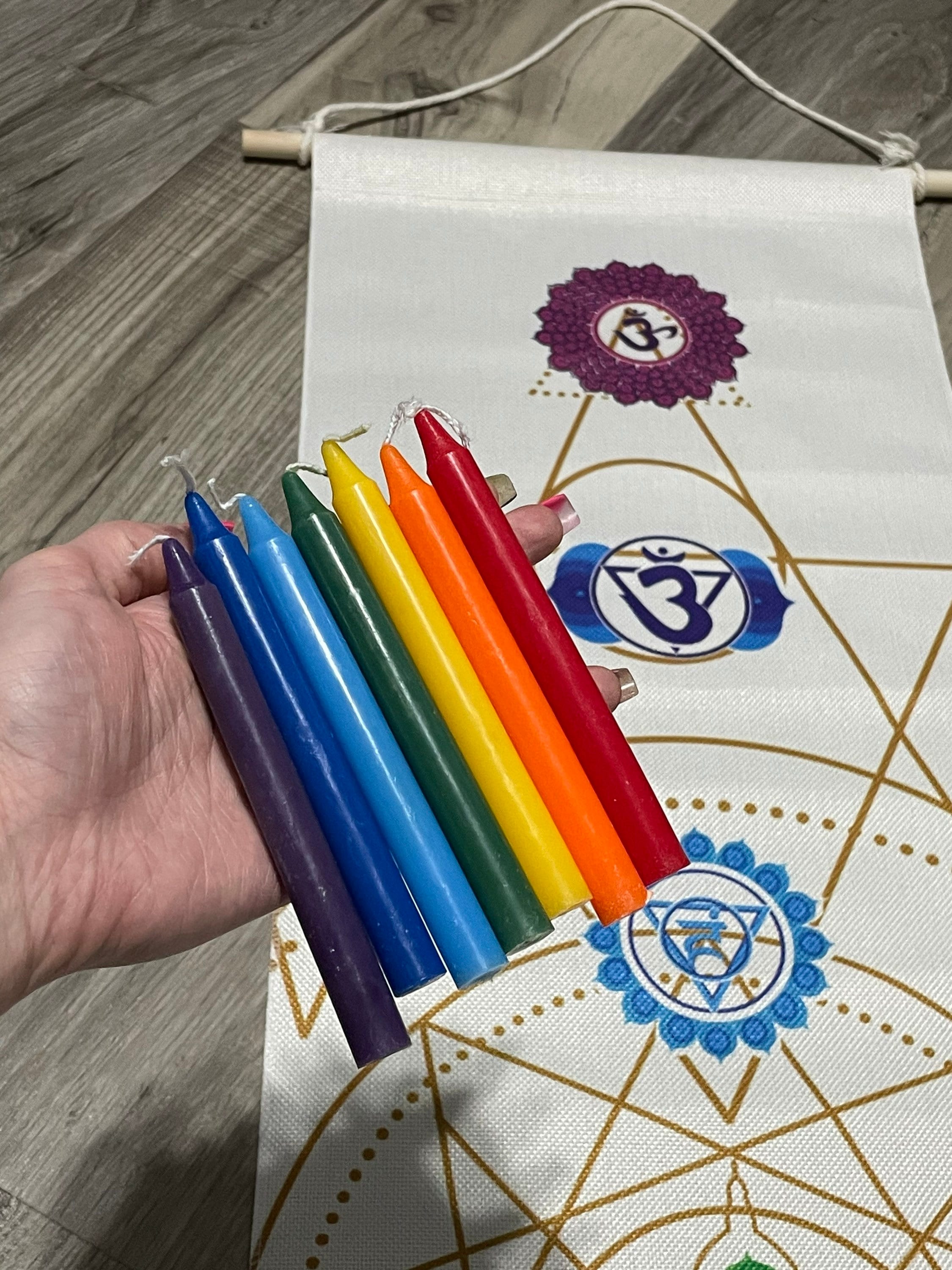 Chakra Banner Set - Chakra Banner Kit - Chakra Banner and Candle Set ...