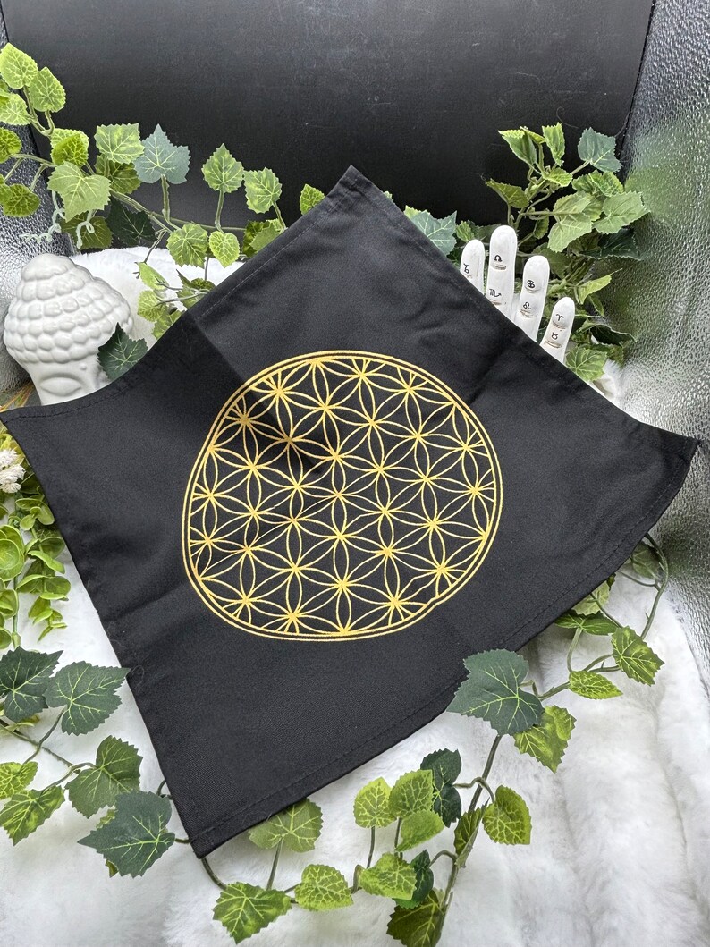Crystal Grid Pad - Cotton Crystal Grid Pad - Gold Pendulum Pad ...
