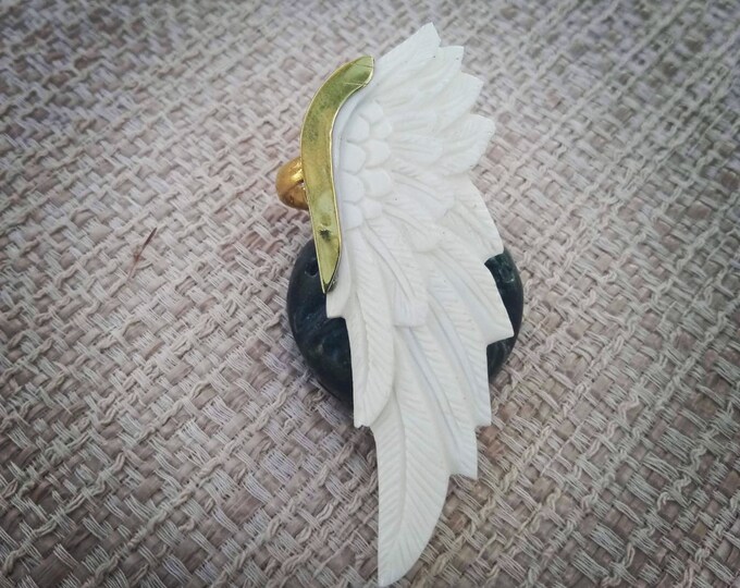 Adjustable Wing Ring White - Etsy