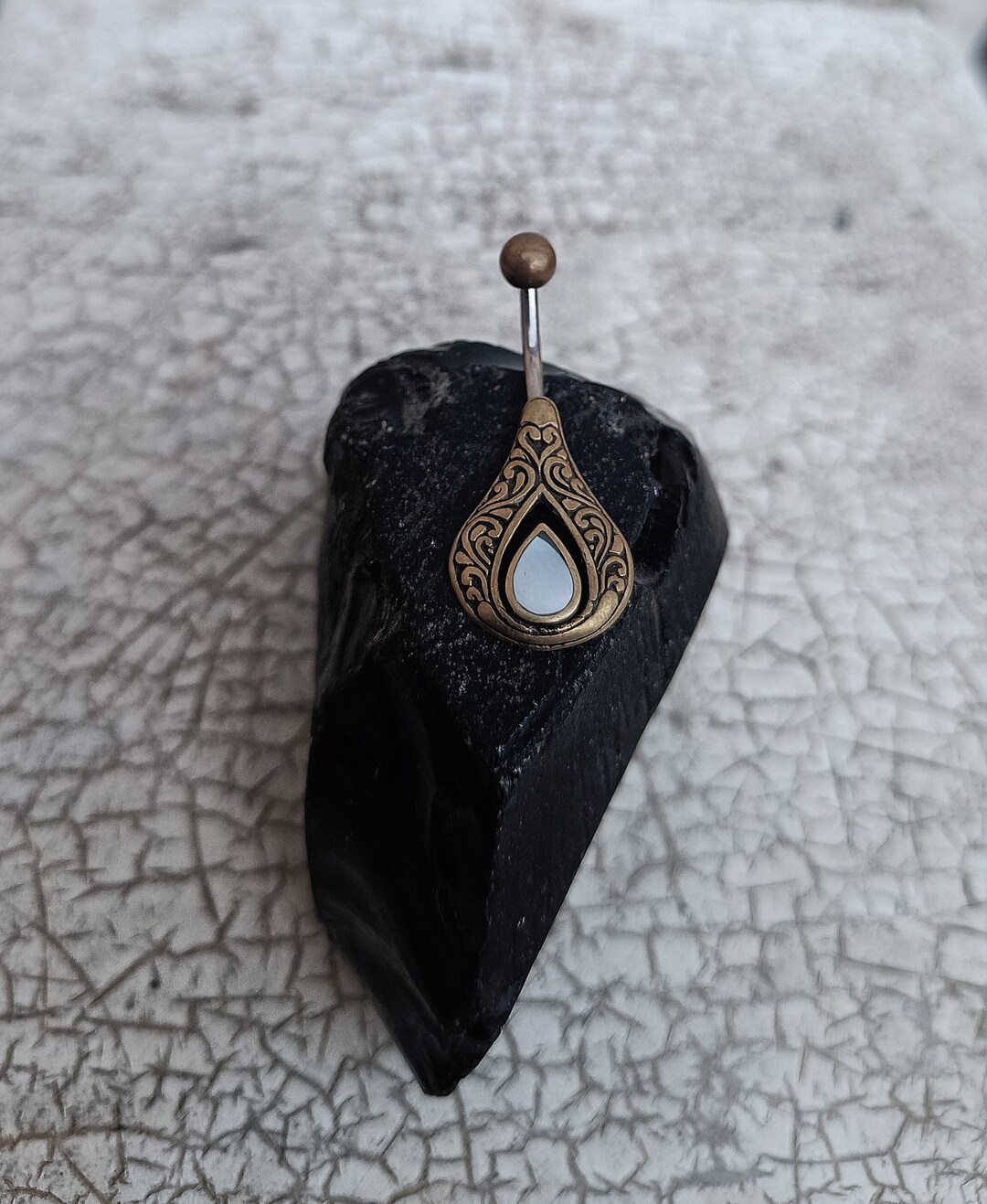 Navel Button Rings/belly Rin/ Belly Bar/mother of Pearl/belly - Etsy