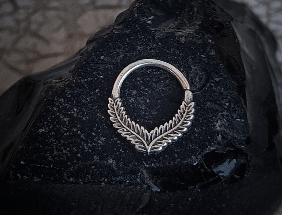 Silver Septum/sterling Silver Ring/geometric Patterns/sacred Jewelry ...