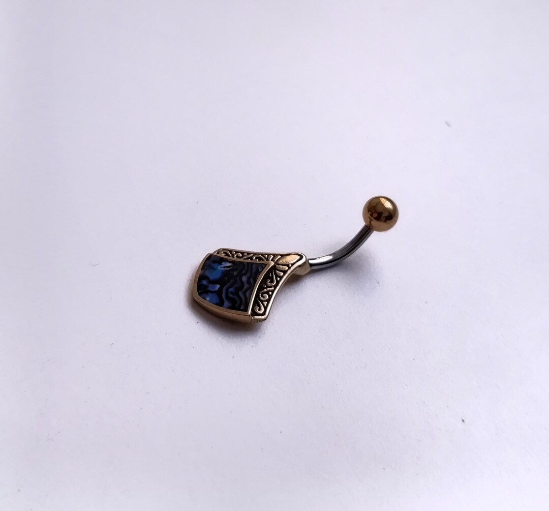 Navel Button Rings/belly Rin/ Belly Bar/abalone Shell/belly Piercing ...