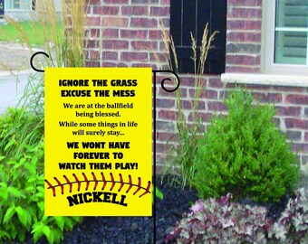 Softball Garden Flag | Etsy