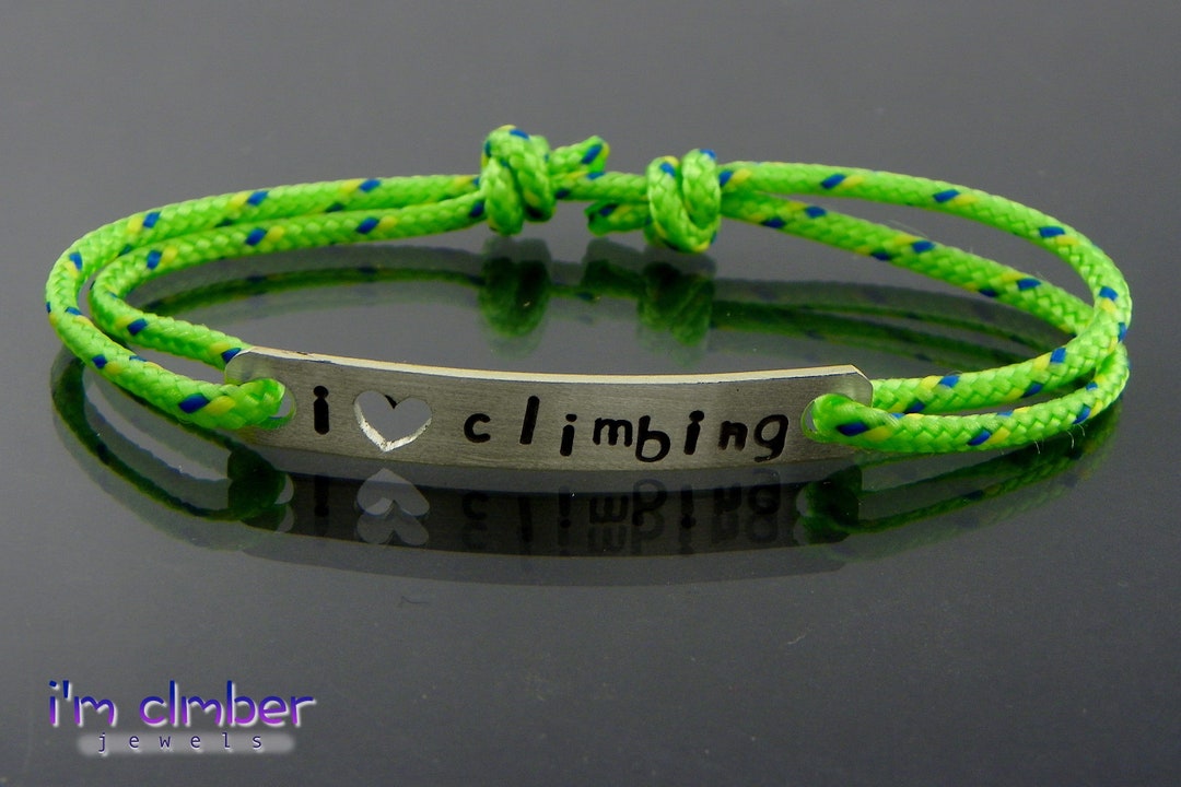 I Love Climbing, pulsera en plata 925 m joyas escalador hecho en Italia ...