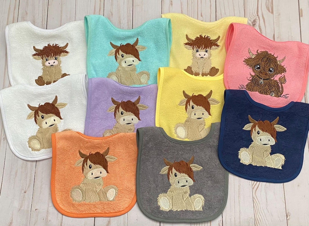 Highland Cow Baby Bib - Etsy