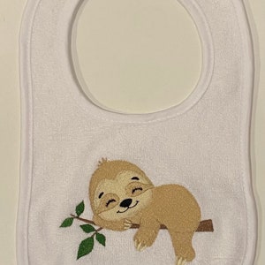 Sleeping Sloth Baby Bib, Baby Boy Dinosaur Bib, Baby Girl Dinosaur Bib ...