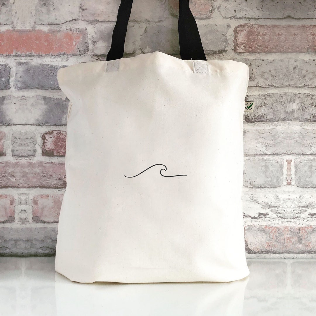 Simple Wave // Tote Canvas Bag // Surf Travel // Wanderlust Adventure ...
