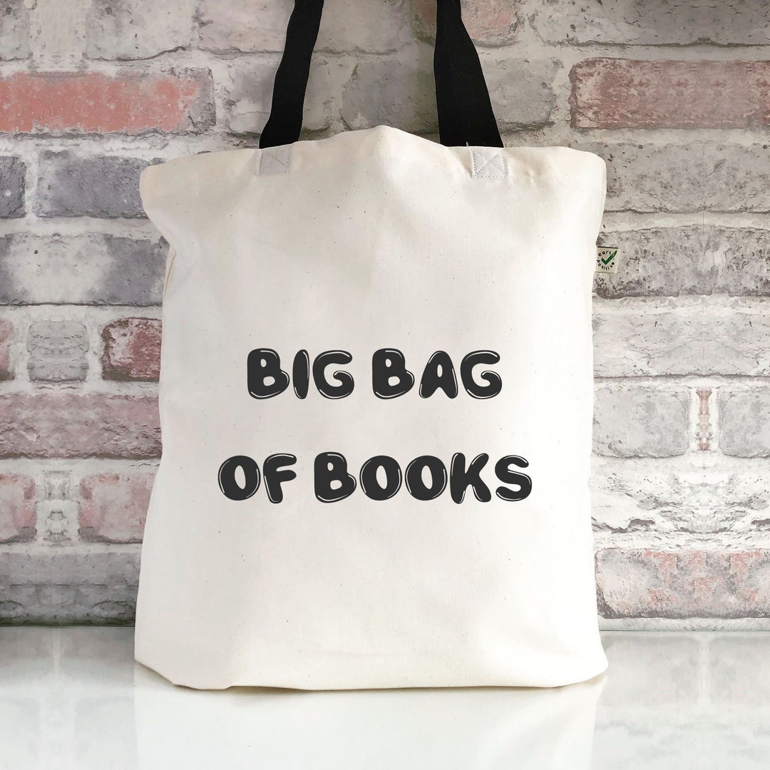 Big Bag of Books // Cotton Shopper // Tote Canvas Bag // Reading ...