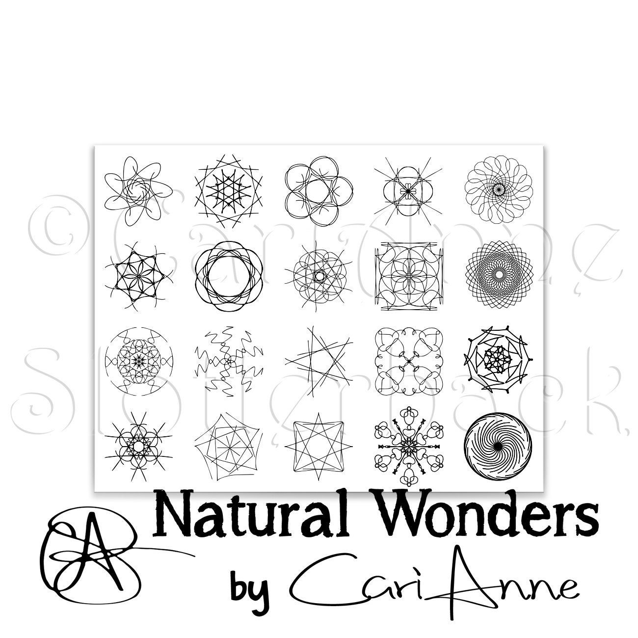 Digital Clip Art mandalas Stars Flowers Spirograph PNG - Etsy