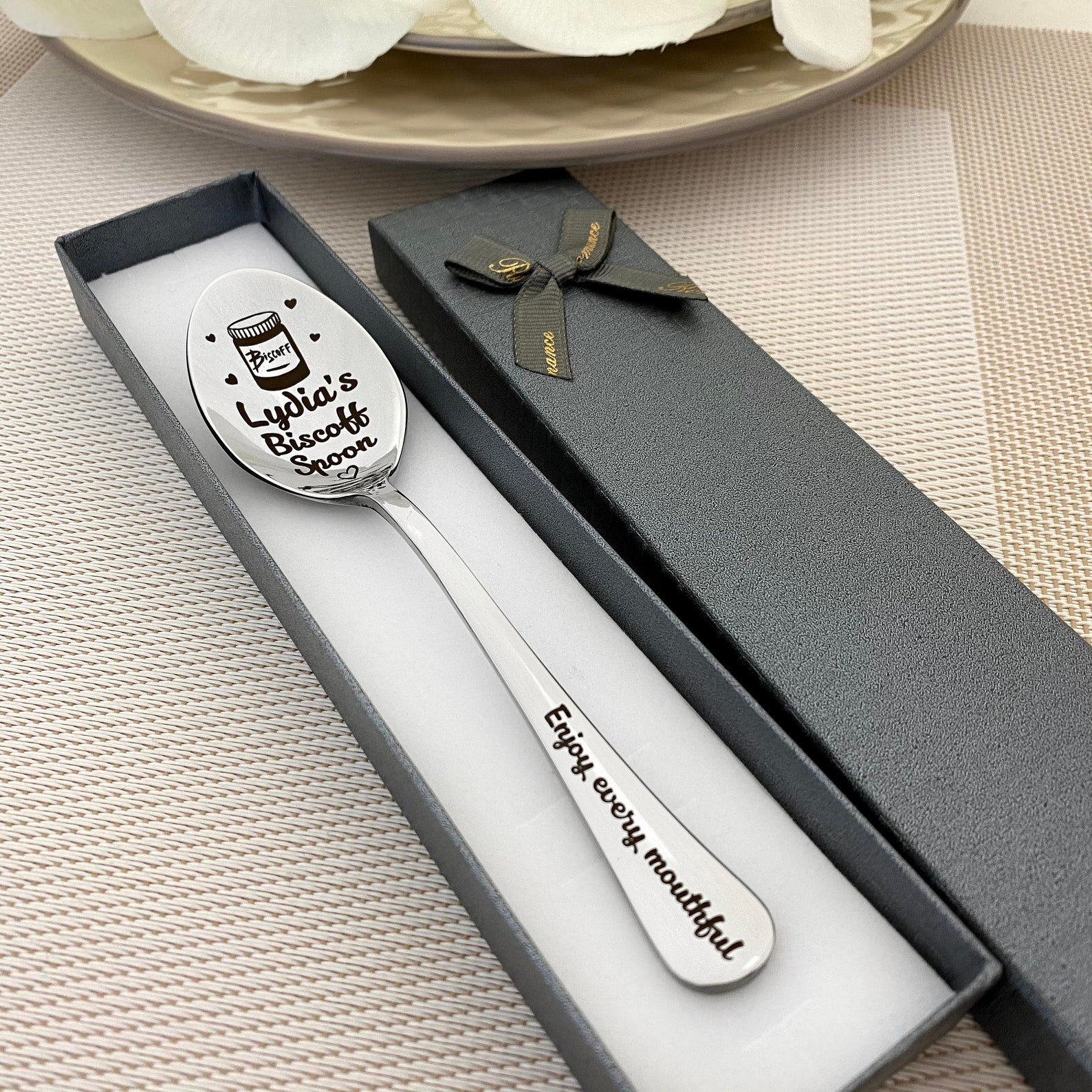 Biscoff Engraved Teaspoon Personalized Name Biscoff Spoon - Etsy