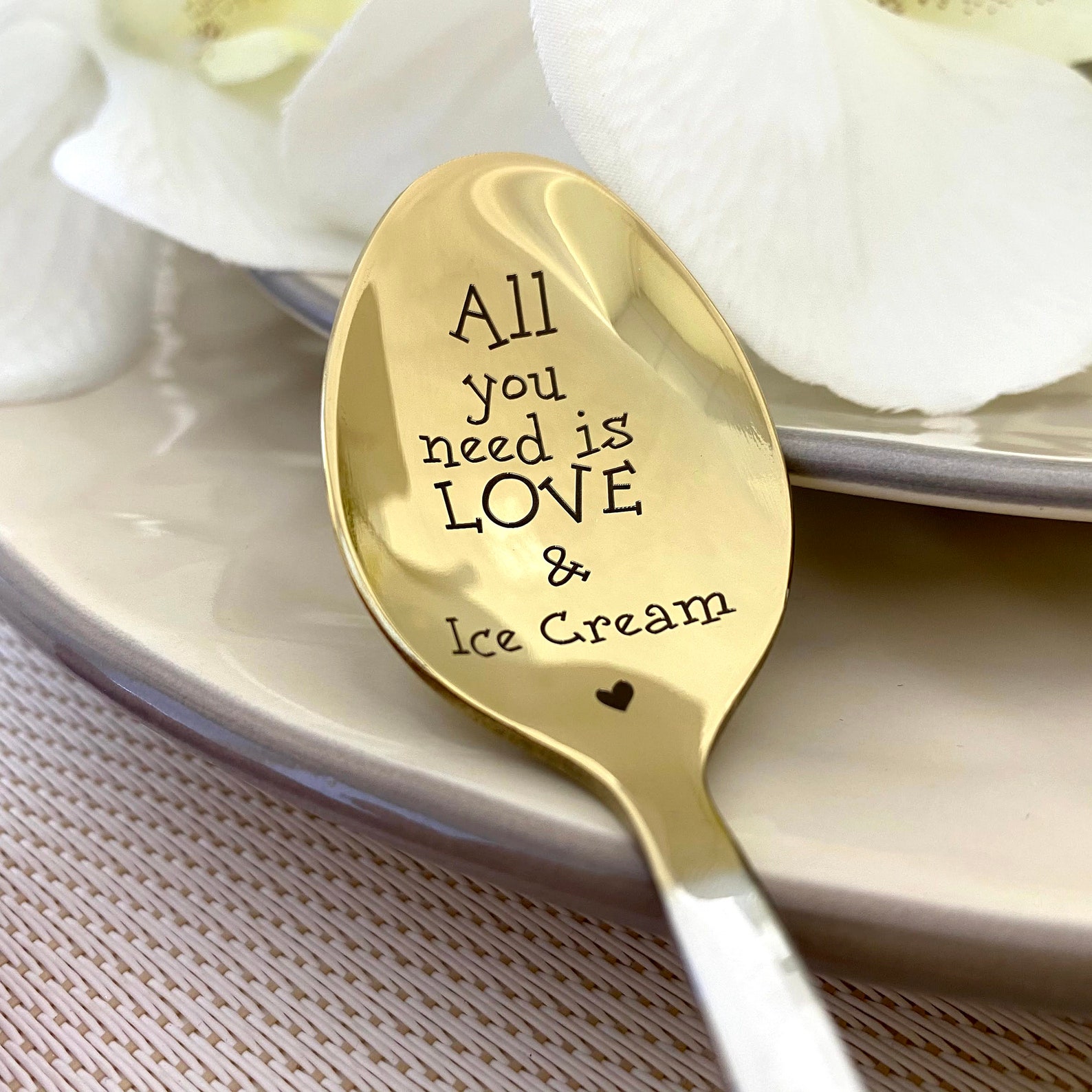 Ice Cream Spoon Custom Gift Engraved Personalized Teaspoon - Etsy