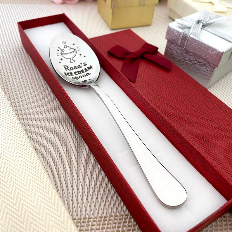 Ice Cream Spoon Custom Gift Engraved Personalized Teaspoon | Etsy