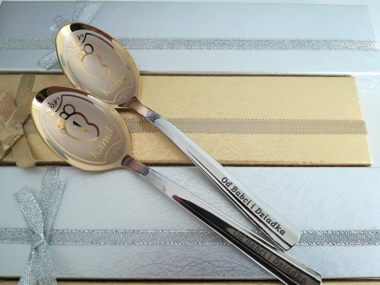 Teaspoon with Rings and Hearts Personalized gift Wedding | Etsy