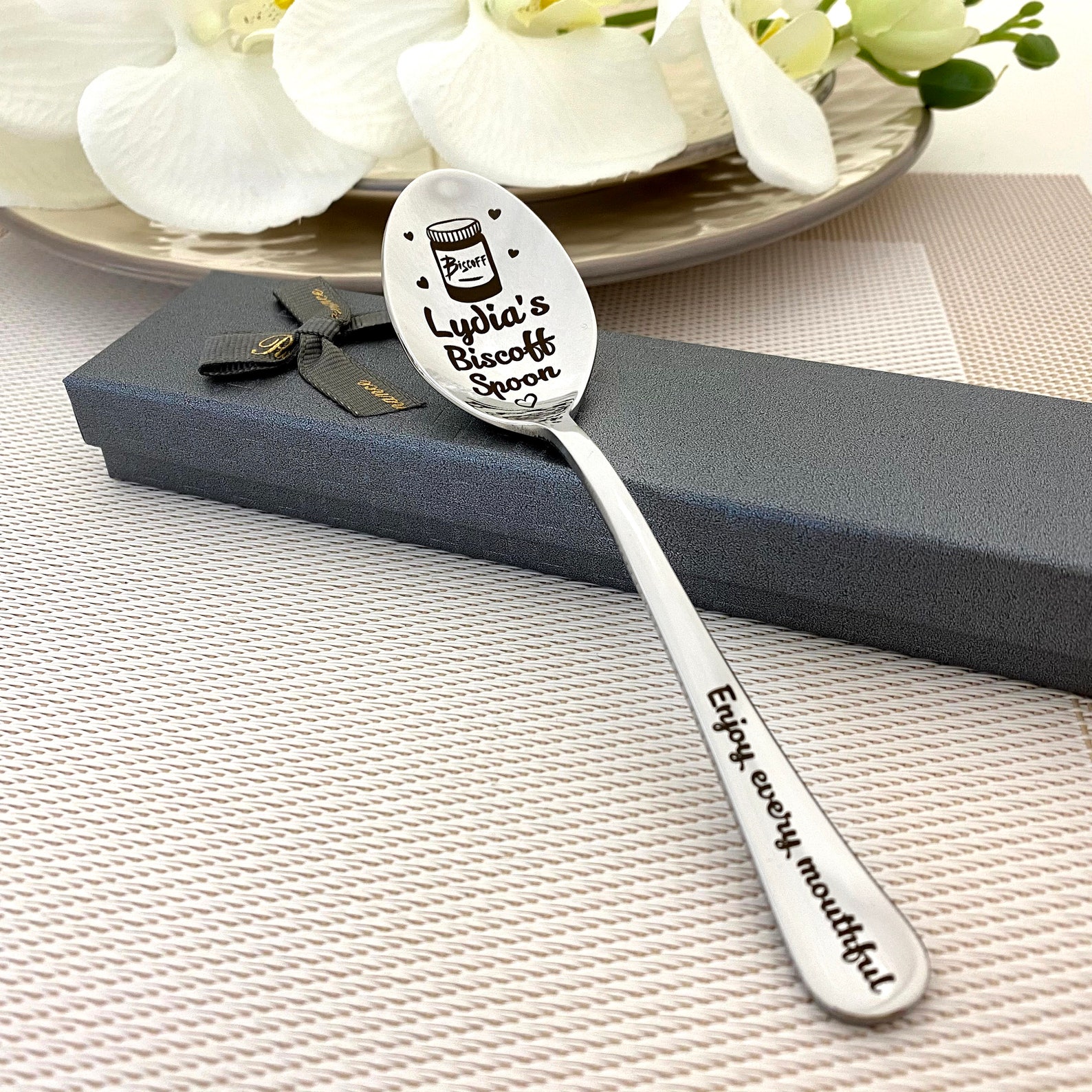 Biscoff Engraved Teaspoon Personalized Name Biscoff Spoon - Etsy