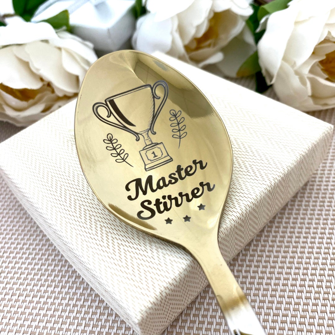 Engraved Golden Master Stirrer Spoon: Funny Trophy Award - Etsy