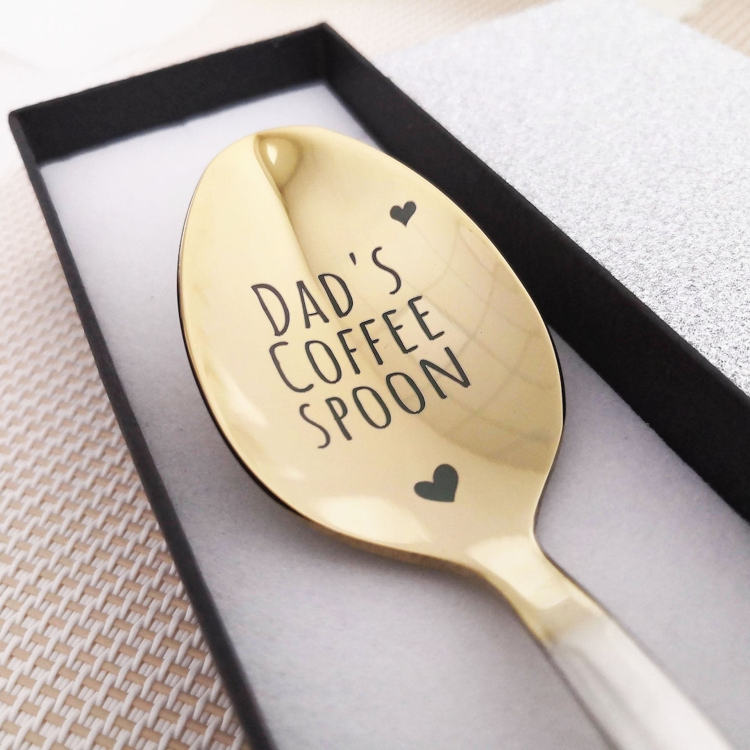 Fathers Day Gift Dads Coffee Spoon Papa Personalized Coffee Gift Latte ...