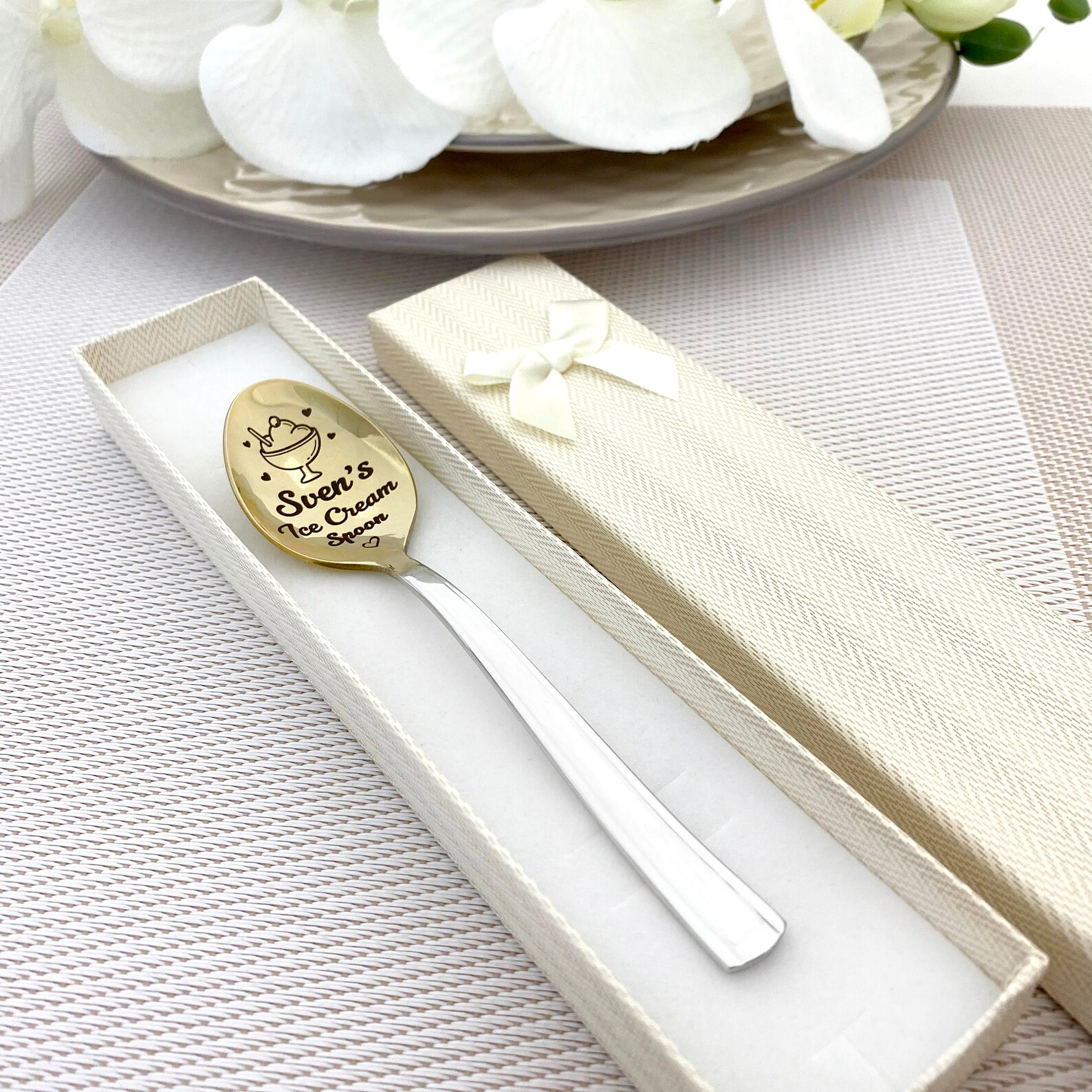 Ice Cream Spoon Custom Gift Engraved Personalized Teaspoon | Etsy