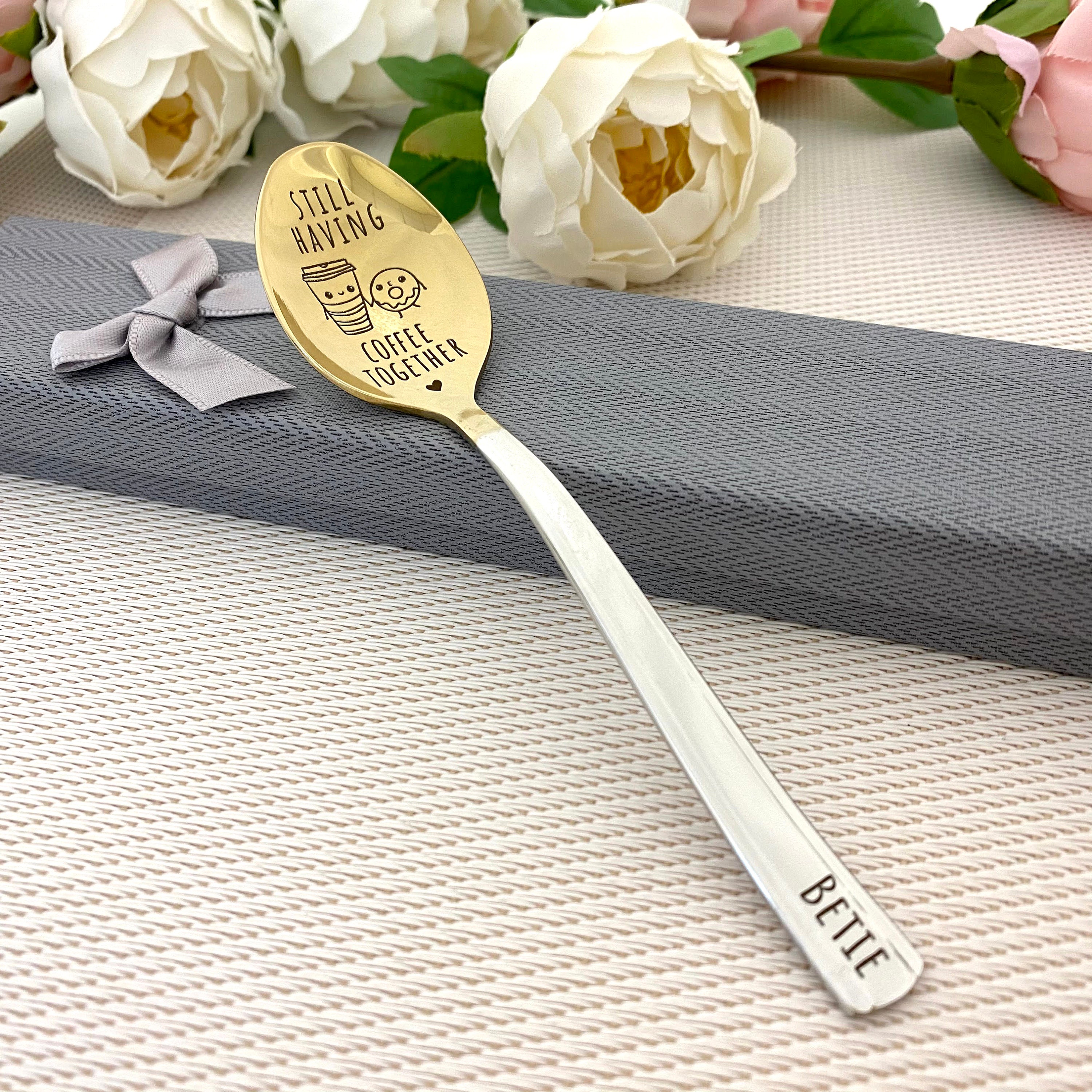 Still Having Coffee Together Engraved Teaspoon Gift for - Etsy