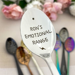 Ron's Emotional Range Teaspoon - Funny Gift - Coffee Spoon for Sweet ...