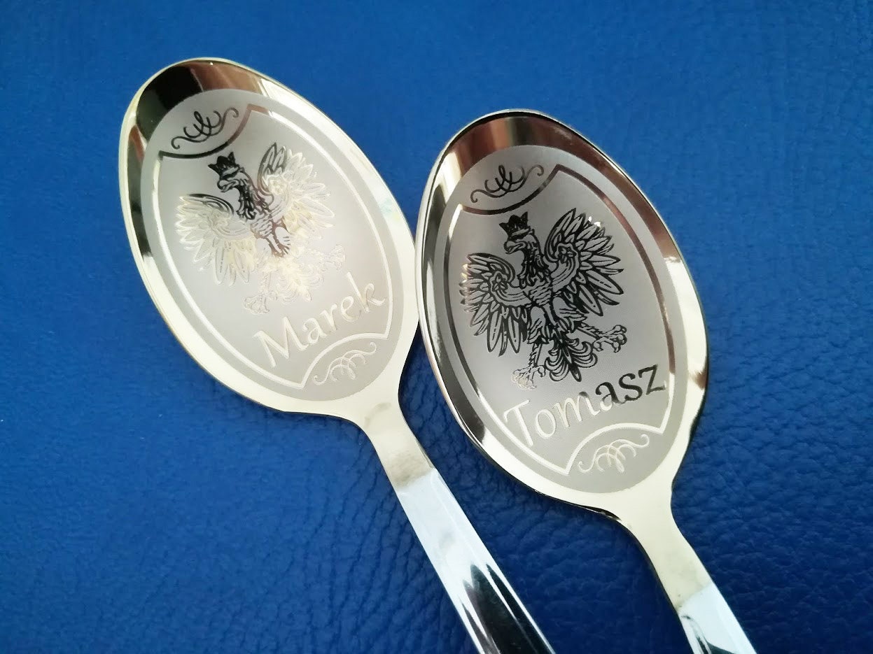 Teaspoon with Rings and Hearts Personalized gift Wedding | Etsy