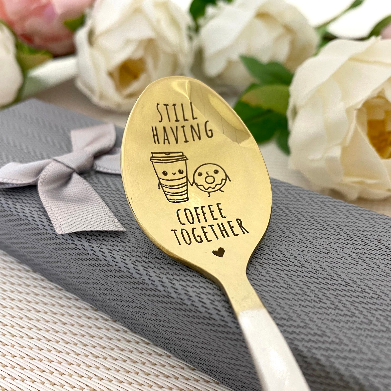 Still Having Coffee Together Engraved Teaspoon Gift for - Etsy