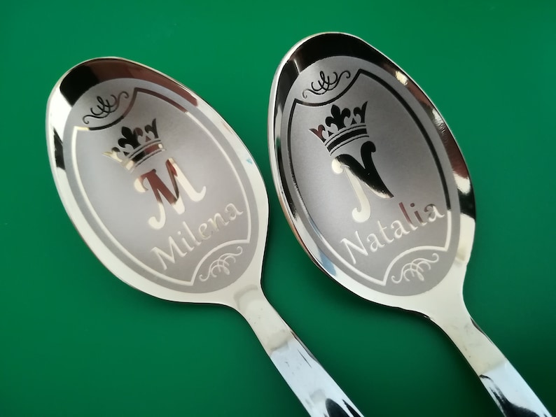 Teaspoon With Rings and Hearts Personalized Gift Wedding - Etsy