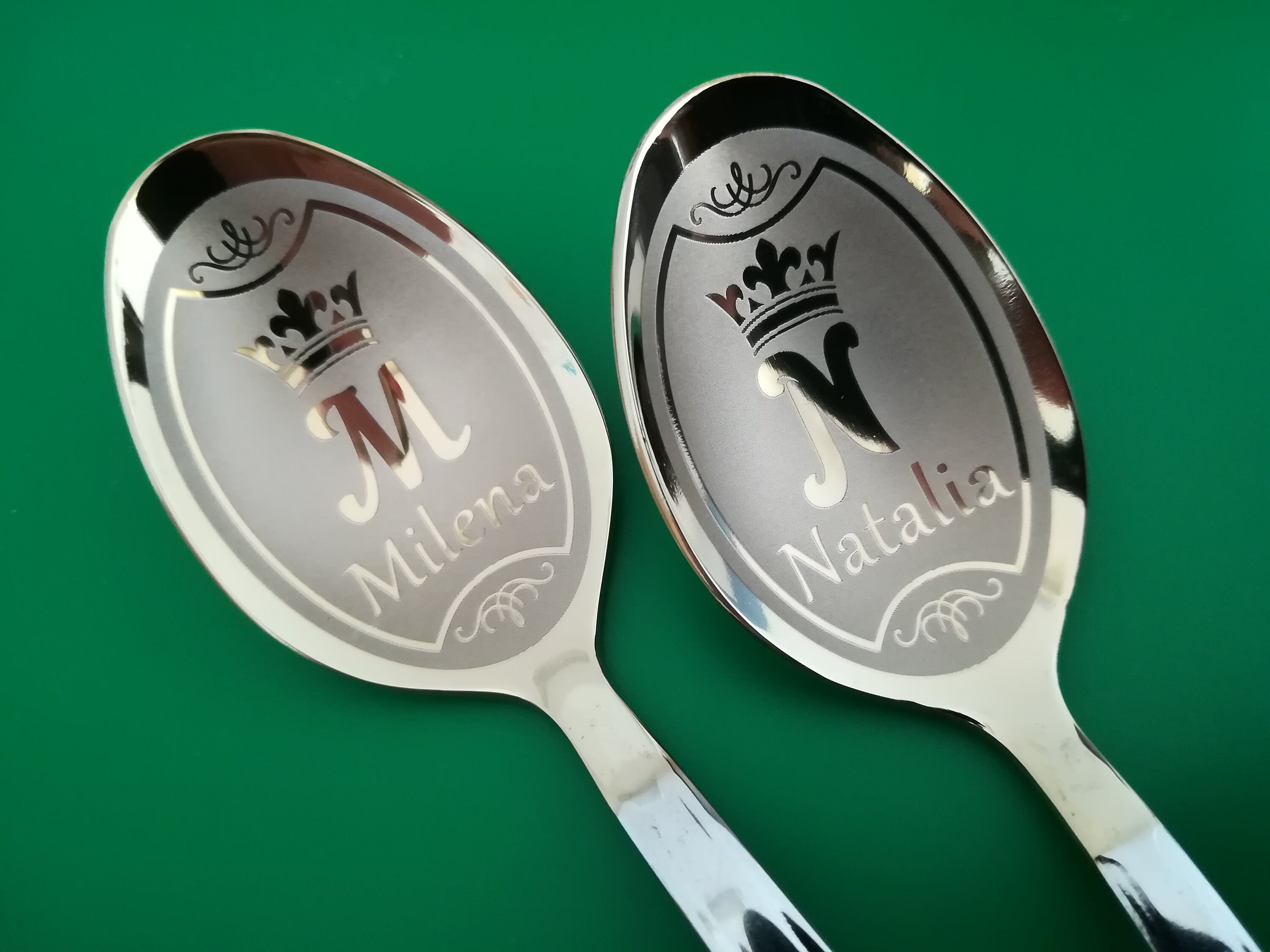 Teaspoon with Rings and Hearts Personalized gift Wedding | Etsy