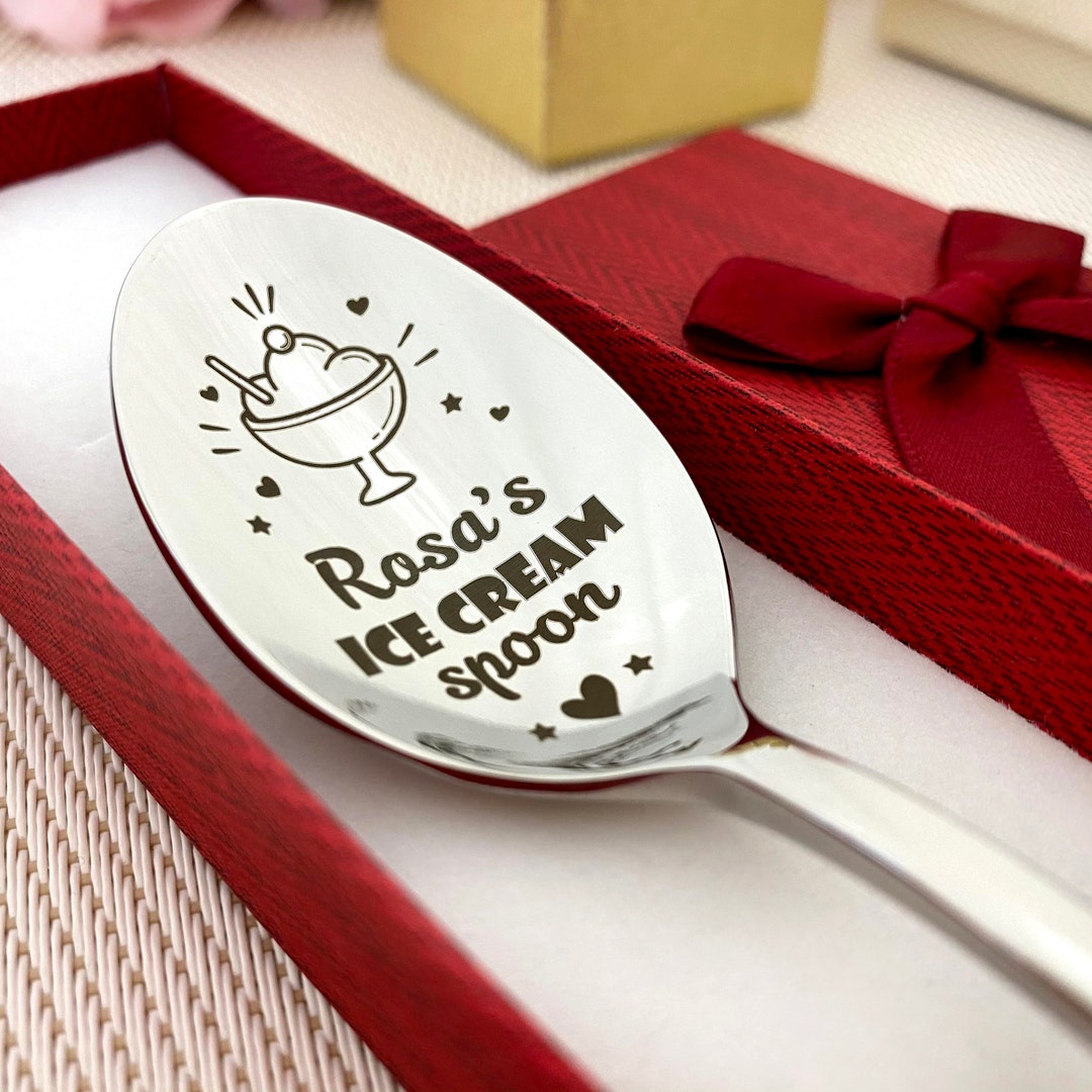 Personalized Ice Cream Spoon: Engraved Stainless Steel Dessert Shovel ...