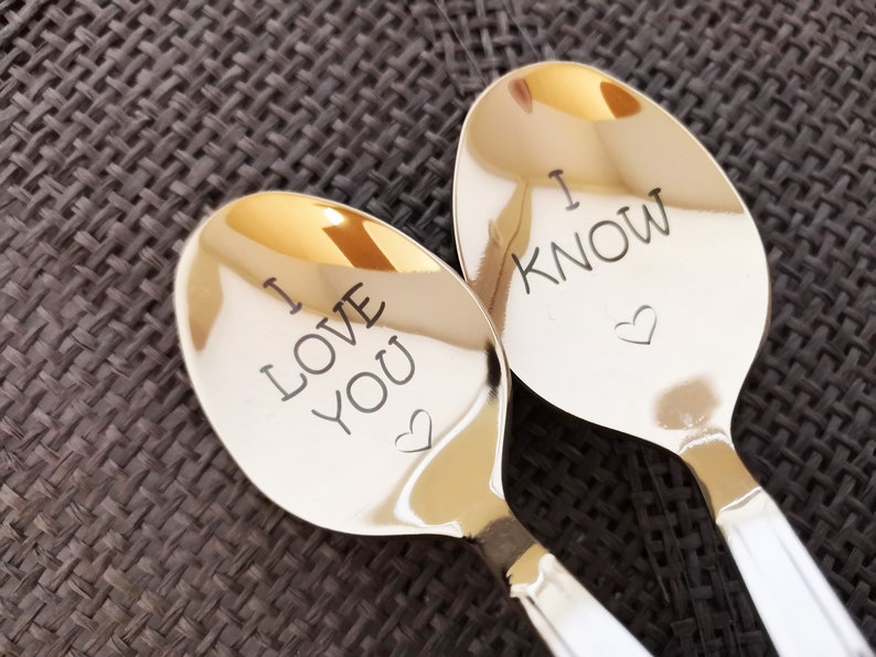 I Love You I Know Spoons Inspired Gift Couple Gift Spooning Together ...