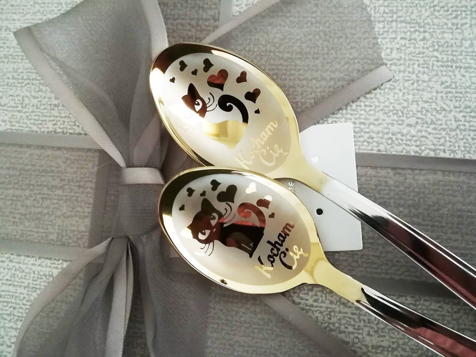 Teaspoon with Rings and Hearts Personalized gift Wedding | Etsy