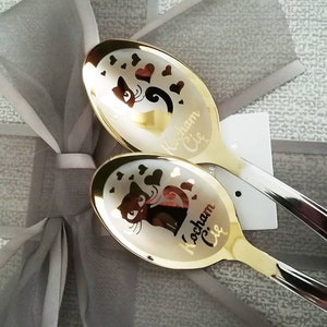 Teaspoon With Rings and Hearts Personalized Gift Wedding Anniversary ...