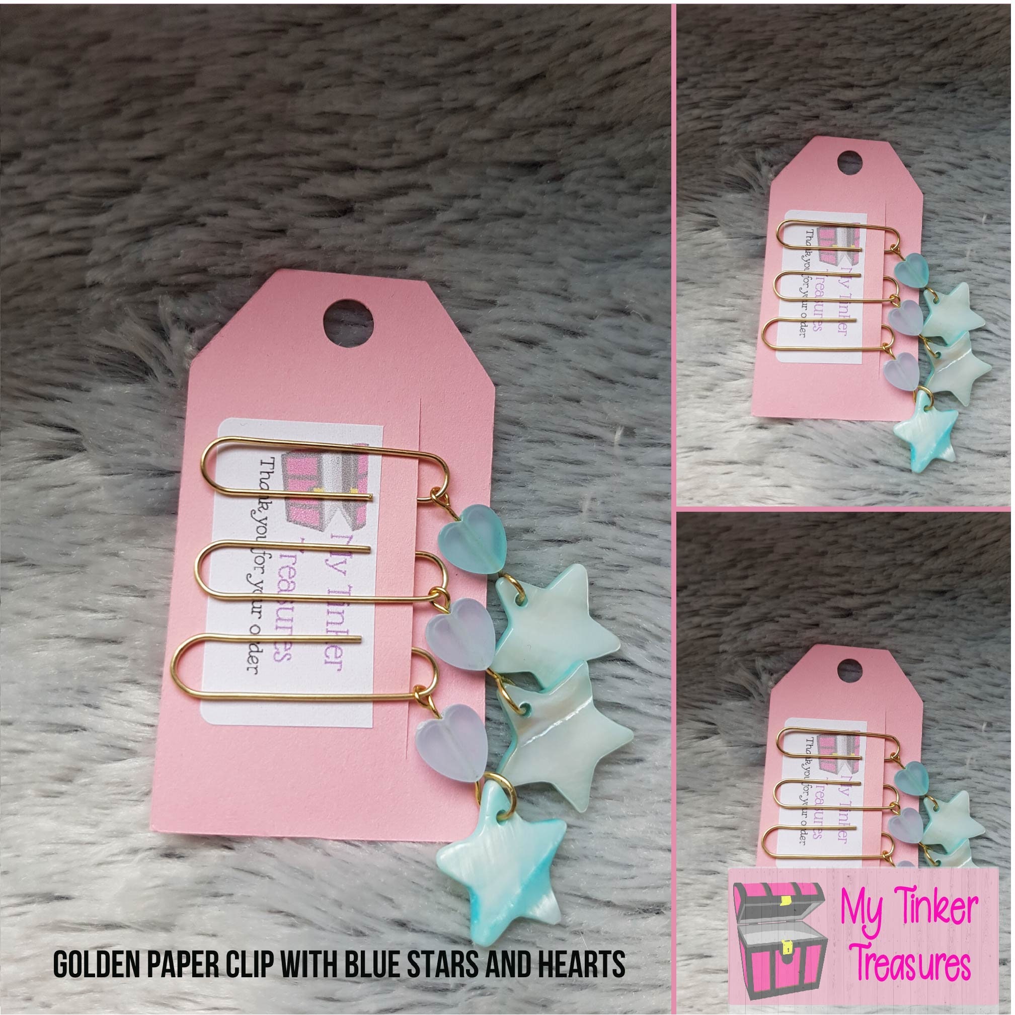 Planner Golden Paperclips With Heart and Star, Paperclip With Pendant ...