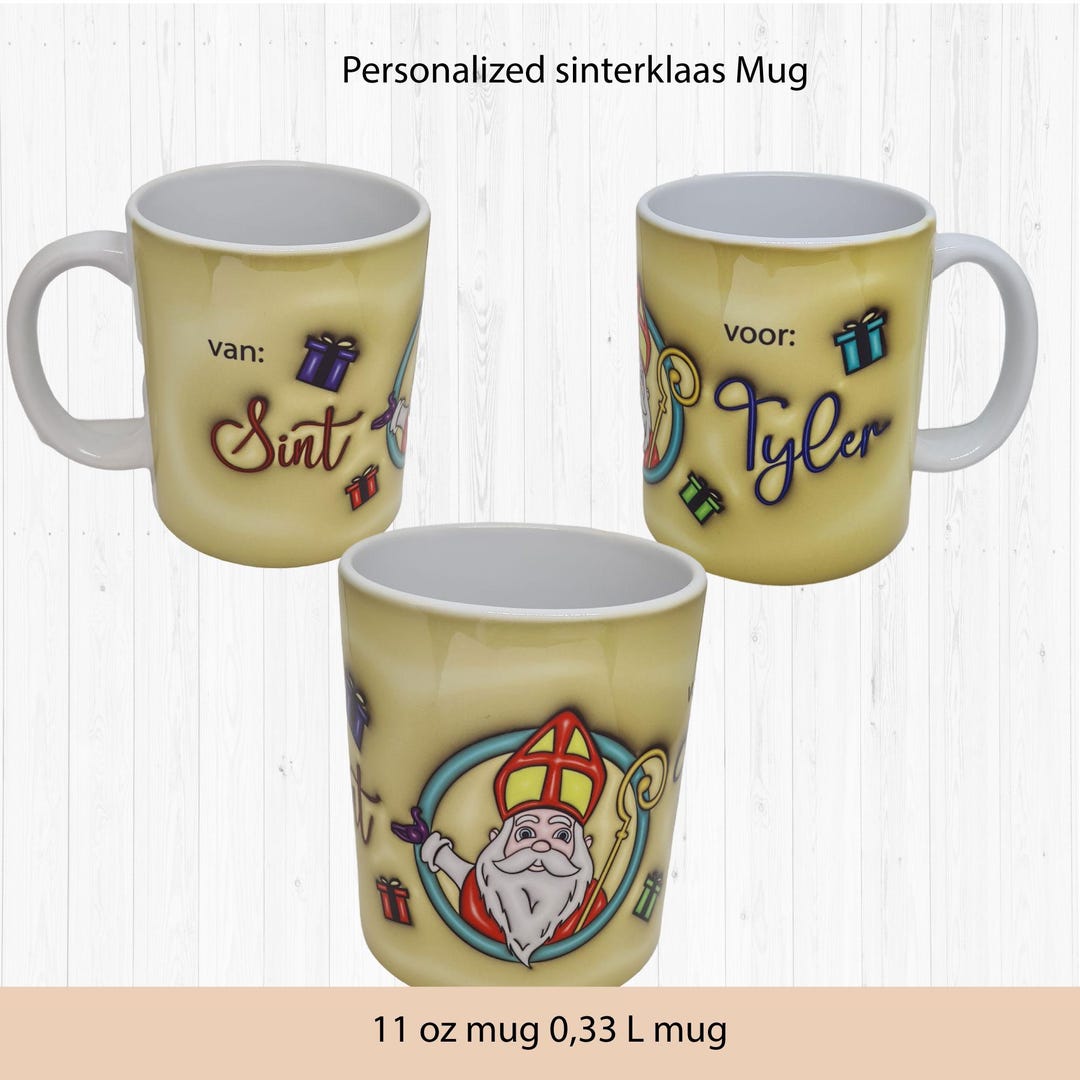 Sinterklaas Mug With 3D Design, Custom Whimsical Mug - 11 Oz Festive ...